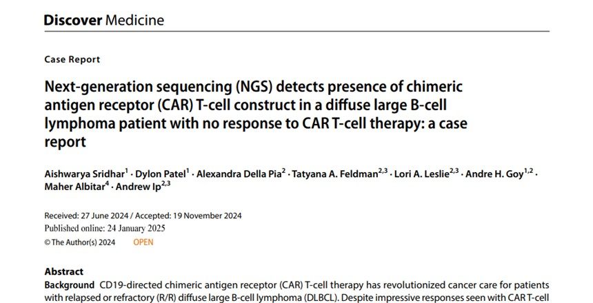Next‑generation Sequencing (NGS) Detects Presence Of Chimeric Antigen ...